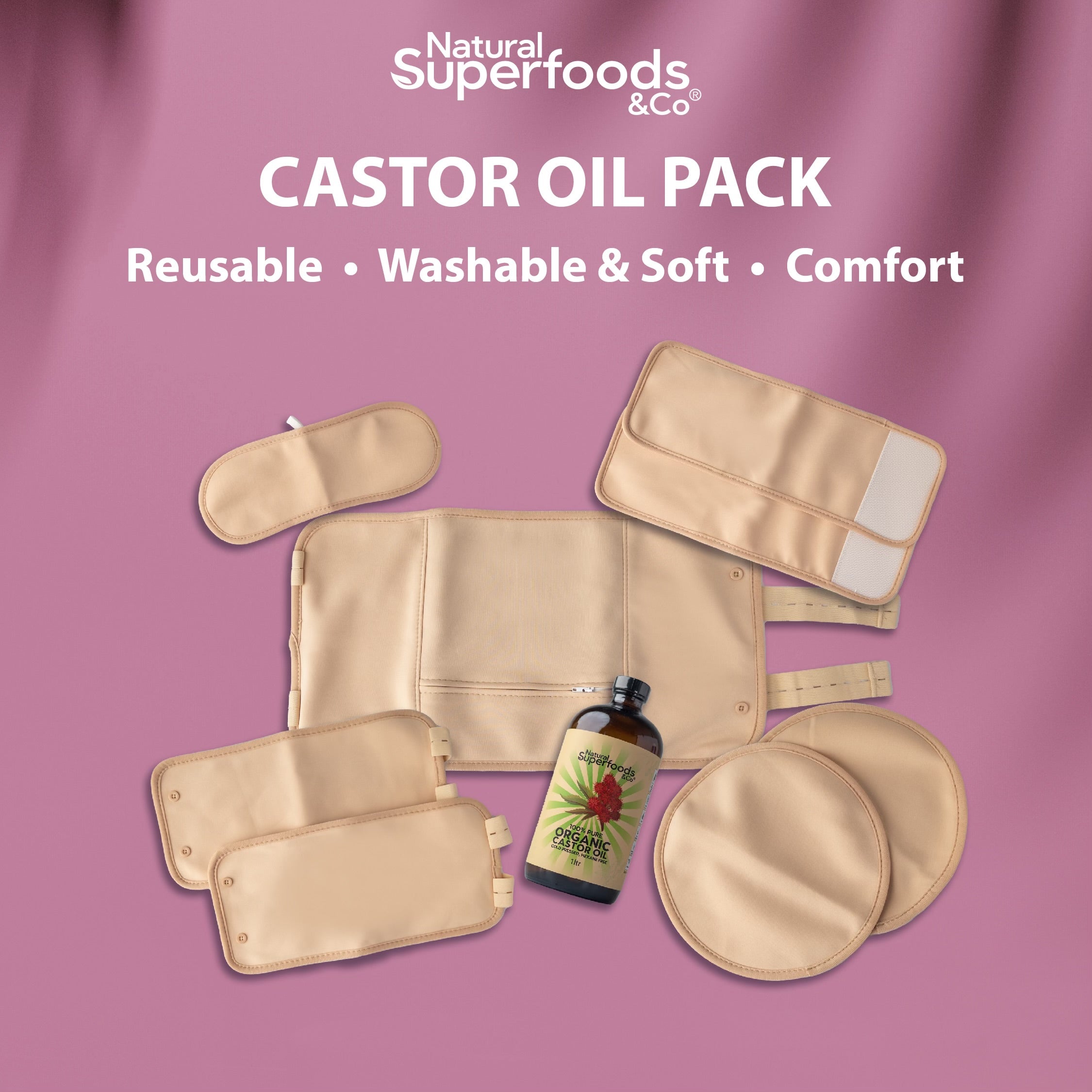 Organic Castor Oil + Cotton Body Wraps Bundle – Natural Superfoods & Co